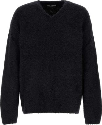 Dolce & Gabbana Homme, Pulls, Noir, Taille: M Pull en alpaga