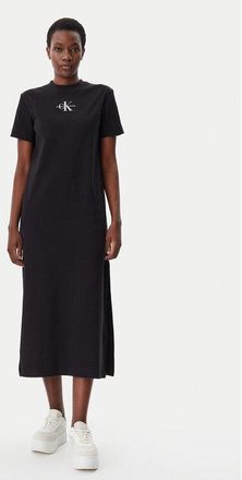 Calvin Klein Jeans Kleid für den Alltag Monologo J20J225543 Schwarz Regular Fit