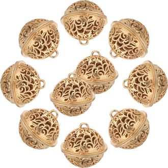 NUOBESTY 10st&uuml;cke Glocken aus Zinnlegierung Kleine Hohle Gl&ouml;ckchen Galvanisierte Goldene Glocken f&uuml;r DIY-bastelarbeiten Windspiele Haustieranh&auml;nger Party und W