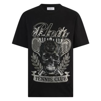 Philipp Plein Rundhals-T-Shirt Skull Tennis - - Tops - Herren - Schwarzk - XL