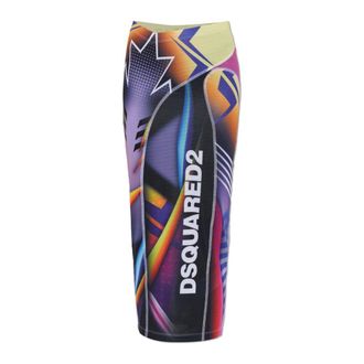 Dsquared2 Femme, Jupes, Multicolore, Taille: 36 FR Jupe Logo