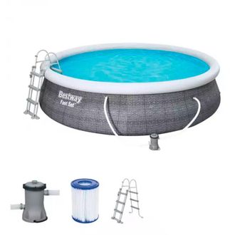 Bestway Dema - Swimmingpool Gartenpool Swimming Pool Aufstellpool Schwimmbecken 457 x 107 cm