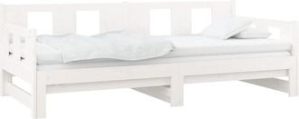 vidaXL Tagesbett Ausziehbar Weiß Massivholz Kiefer 2x(90x200) cm Vidaxl