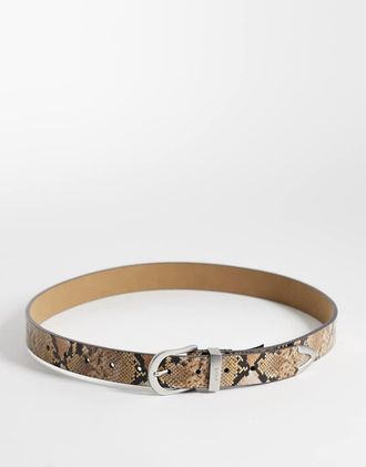 Obey Ceinture en cuir classique &agrave; imprim&eacute; serpent - Multicolore