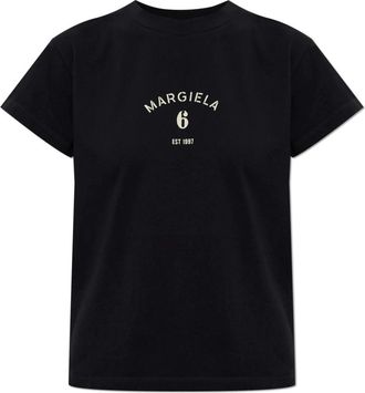 Maison Margiela Femme, Tops, Noir, Taille: 40 FR Signature Jersey T-Shirt