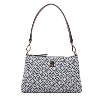 Tommy Hilfiger Handtasche Tommy Hilfiger Th Jacquard Mini Shoulder Bag AW0AW19006 Blau