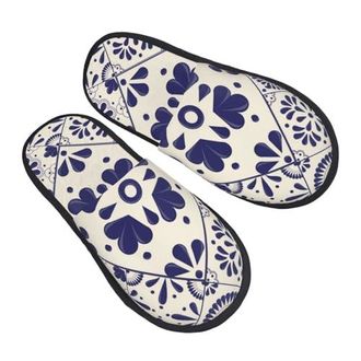 Generic Pantoufle Maison Carreaux De Style Talavera Mexicain Chaussons Maison Doux Hiver Chaussures Chaudes Antid&eacute;rapantes Chaudes Pantoufles Pour H&ocirc;tels Mais