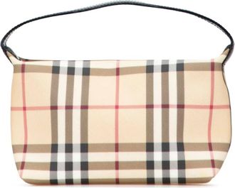 Burberry sac à main en toile enduite à motif House Check (2000-2017) - Marron