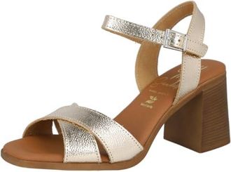 OH! MY SANDALS 5620 Sandales crois&eacute;es en cuir avec talon, champagne (champam), 37 EU