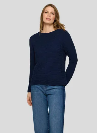 Rabe Strickpullover in Streifen-Ripp-Optik