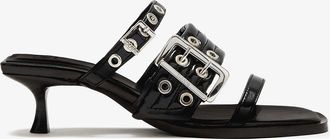 Ganni Mule noire &agrave; sangle et boucle - Taille 39 Noir - Pour Femme