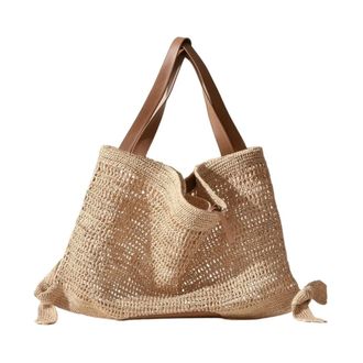 Hereu Femme, Sacs, Beige, Taille: ONE Size Cador Raffia Mesh Tote