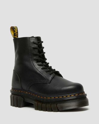 Dr. Martens Nappa Leder Audrick Nappa Lux Plateau Stiefeletten in Schwarz, Gr&ouml;&szlig;e: 46