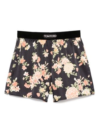 Tom Ford short à fleurs - Noir