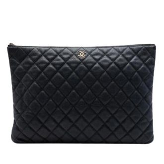 Chanel Pre-owned Quilted Caviar Leather Clutch - - Pre-owned - Damen - Schwarzk - ONE SIZE