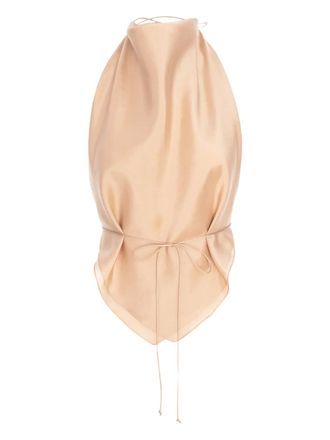 Manur&iacute; Top mit Schn&uuml;rung - Nude