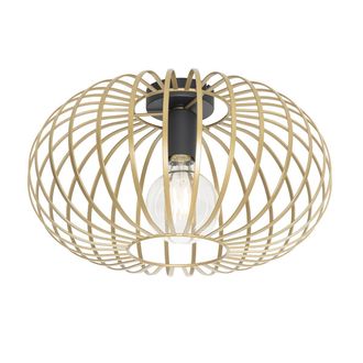 QAZQA Design Smarte Deckenleuchte I Deckenlampe I Lampe I Leuchte Gold I Messing 39 cm inkl. WiFi G95 - Johanna Dimmer I Dimmbar I Wohnzimmer I Schlafzimmer