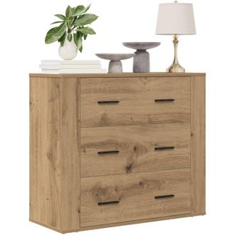 vidaXL Buffet ch&ecirc;ne artisanal 80x33x70 cm bois ding&eacute;nierie - Vidaxl