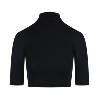 Max Mara Femme, Pulls, Noir, Taille: 42 FR Canale Cropped Sweater