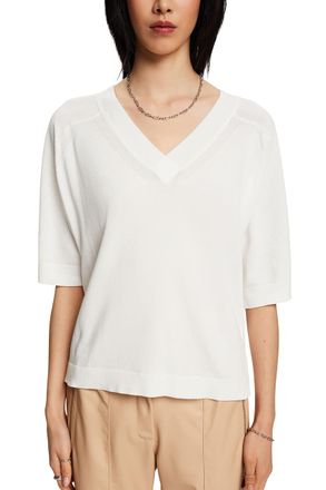 Esprit Damen 993EO1I301 Pullover, 110/OFF White, S