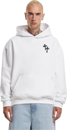 Mister Tee Herren Believe In Strength Ultra Heavy Oversized Kapuzenpullover - Locker Geschnittener Hoodie mit Kreuzprint vorne und gro&szlig;em Backprint aus schwerem 