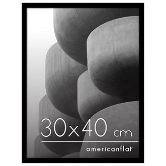 Americanflat Bilderrahmen 30x40 cm aus Kunststoff - schmaler Rahmen 40x30 cm mit Plexi-Scheibe - Fotorahmen mit integrierter Aufh&auml;ngung f&uuml;r Hoch- und Querformat - 