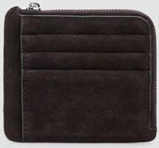 Mango Geldb&ouml;rse aus Rauleder mit Nieten schokolade - Damen - Einheitsgr&ouml;&szlig;e - MANGO