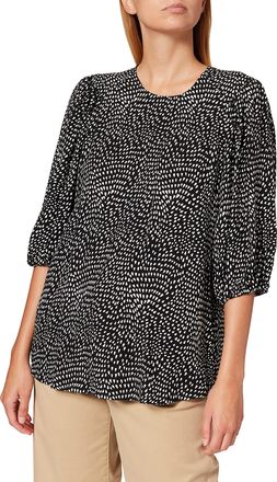 Seidensticker Damen 132071-39 Bluse, Black Print, 38