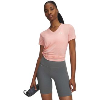 Under Armour T-Shirt f&uuml;r Damen, V-Ausschnitt, lose Passform (Hellrosa)