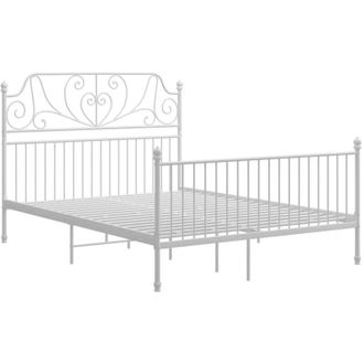 vidaXL Bettgestell Wei&szlig; Metall 140x200 cm Vidaxl