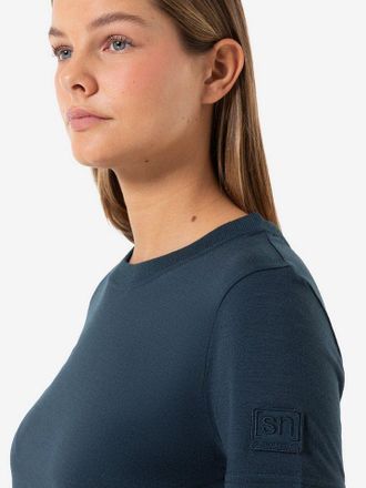 super.natural T-Shirt f&uuml;r Damen, nachhaltig, Merino CASUAL RIB BIO J TEE casual, gerippter Kragen