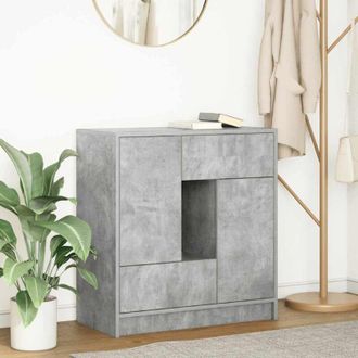 vidaXL Buffet avec tiroirs et portes gris b&eacute;ton 70,5x34x74,5 cm Vidaxl