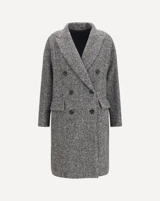 Brunello Cucinelli Double-breasted wool and alpaca blend Coat with sequins Female 42