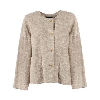 Emporio Armani Cotton Blend Blazer Jacket - - Knitwear - Damen - Beige - M