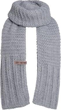 Knit Factory &Eacute;charpe Tricot&eacute;e Alex - Foulard tricot&eacute; - Ch&acirc;le femme - &Eacute;charpe pour lautomne et hiver - Chauffe-cou - Gros tricot - Gris - 30% laine et 70% acrylique