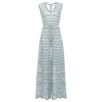 D.exterior Femme, Combinaisons et Ensembles, Bleu, Taille: 38 FR Combinaison en viscose &agrave; col en V