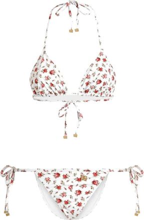 Dolce & Gabbana Femme, Maillots de bain, Blanc, Taille: 40 FR Haut Triangle &agrave; Nouer et Culotte &agrave; Noeuds sur les C&ocirc;t&eacute;s
