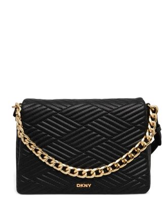 DKNY sac à bandoulière à plaque logo - Noir