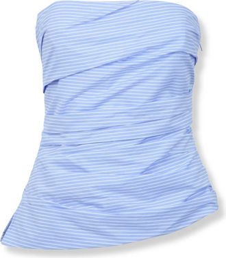 SIMKHAI Femme, Tops, Bleu, Taille: 36 FR Emerson Ruched Bustier Top