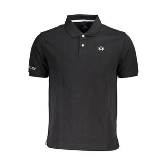 La Martina La Martina Schwarzes Baumwoll-Herren Polo-Shirt