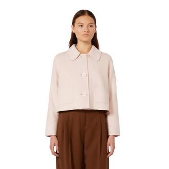 Max Mara Femme, Vestes, Rose, Taille: 36 FR Manteau en laine/cachemire & soie