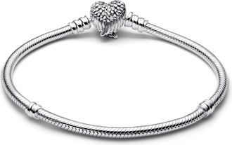 Pandora Timeless Strahlenkranz Herzen Armband aus Sterling-Silber mit Zirkonia, 20cm, 593655C01-20