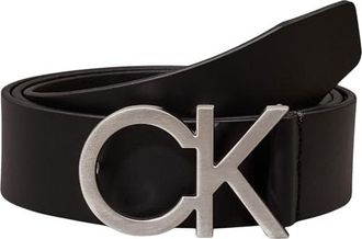 Calvin Klein Ceinture Homme Ck Buckle Belt 3.5 cm Ceinture Cuir, Noir (Ck Black), 80 cm