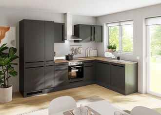Casa home24 Apothekerschrank 30 x 211 x 57cm Schwarz/Matt Schwarz
