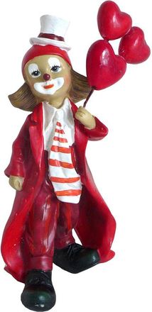 N / A Dekofigur Clown rot-weiß mit Krawatte Karneval Köln Harlekin Deko Figur 22cm