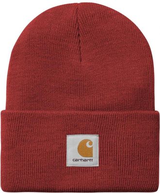 Carhartt Work in Progress Scarlet Acryl Uhrm&uuml;tze - - Accessories - Herren - Rot - ONE SIZE