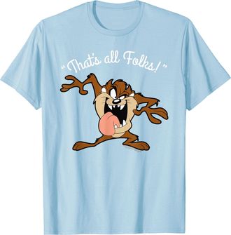 Looney Tunes Looney Tunes Taz Thats All Folks White T-Shirt