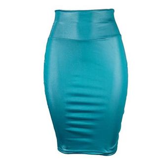 Generic Jupe-Short mi-Long Moulant en Similicuir pour Femme - Coupe Haute - Jupe Crayon Basique pour lhiver et lautomne 2026, C-858 Bleu Roi, 44