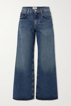 A Gold E Jean Large Taille Basse En Coton Biologique Clara Baggy - Bleu