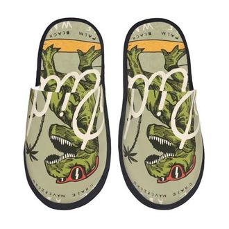 Generic Pantoufles DH&ocirc;tel Dinosaure Lavables Slippers Chaud Maison Slippers Pour Camping Femmes Automne M